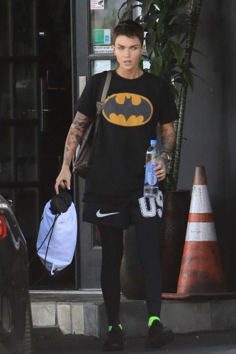 Ruby Rose in a Black T-Shirt Leaves Her Workout Session in LA 04/17 ...