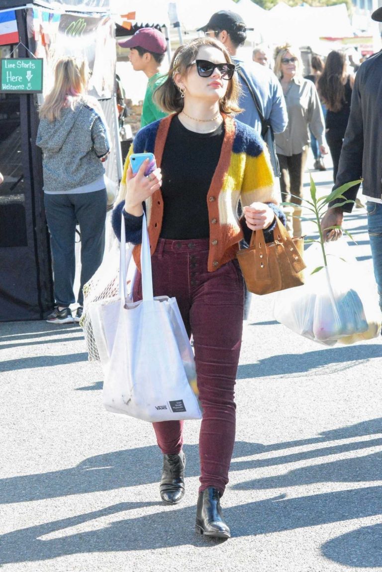 Joey King in a Purple Pants Arrives at the Farmer’s Market in LA 11/24 ...