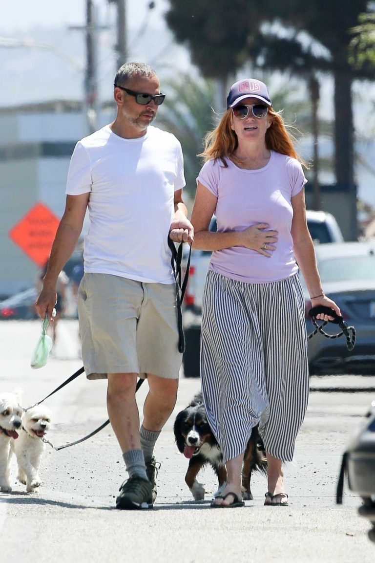 Patsy Palmer in a Striped Skirt Was Seen Out with Her Husband Richard ...