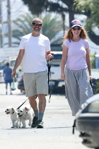 Patsy Palmer in a Striped Skirt Was Seen Out with Her Husband Richard ...