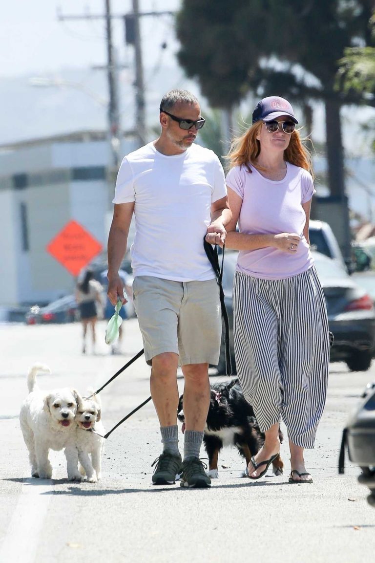 Patsy Palmer in a Striped Skirt Was Seen Out with Her Husband Richard ...