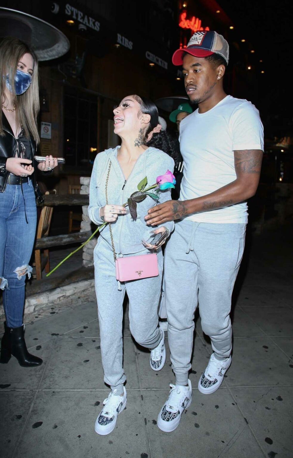 Danielle Bregoli in a Grey Sweatsuit Leaves Dinner with Her Boyfriend ...