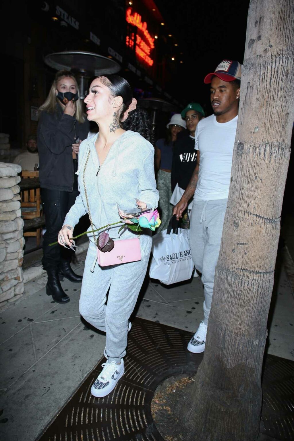 Danielle Bregoli in a Grey Sweatsuit Leaves Dinner with Her Boyfriend ...