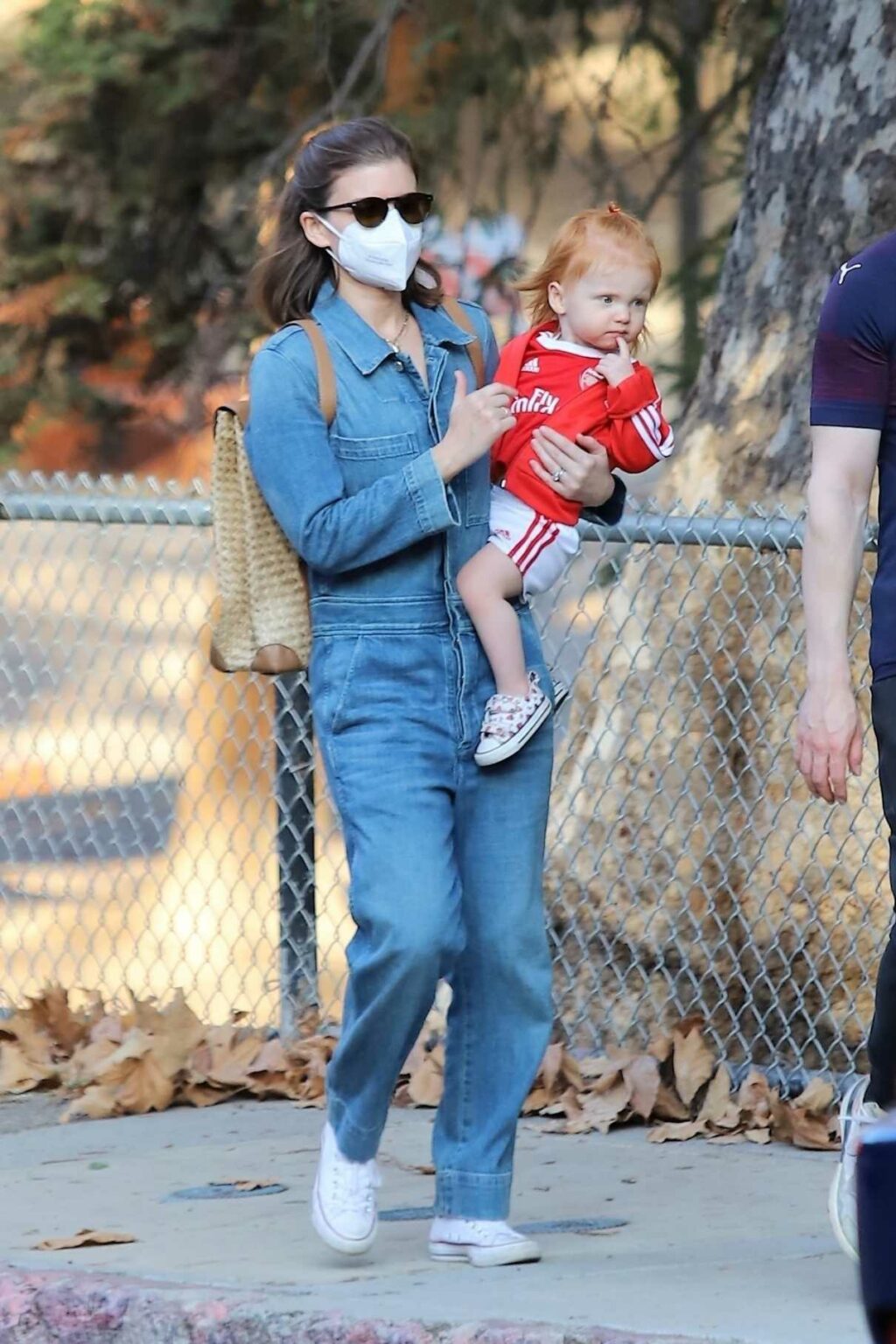 Kate Mara in a Blue Denim Jumpsuit Was Seen Out with Her Daughter at ...