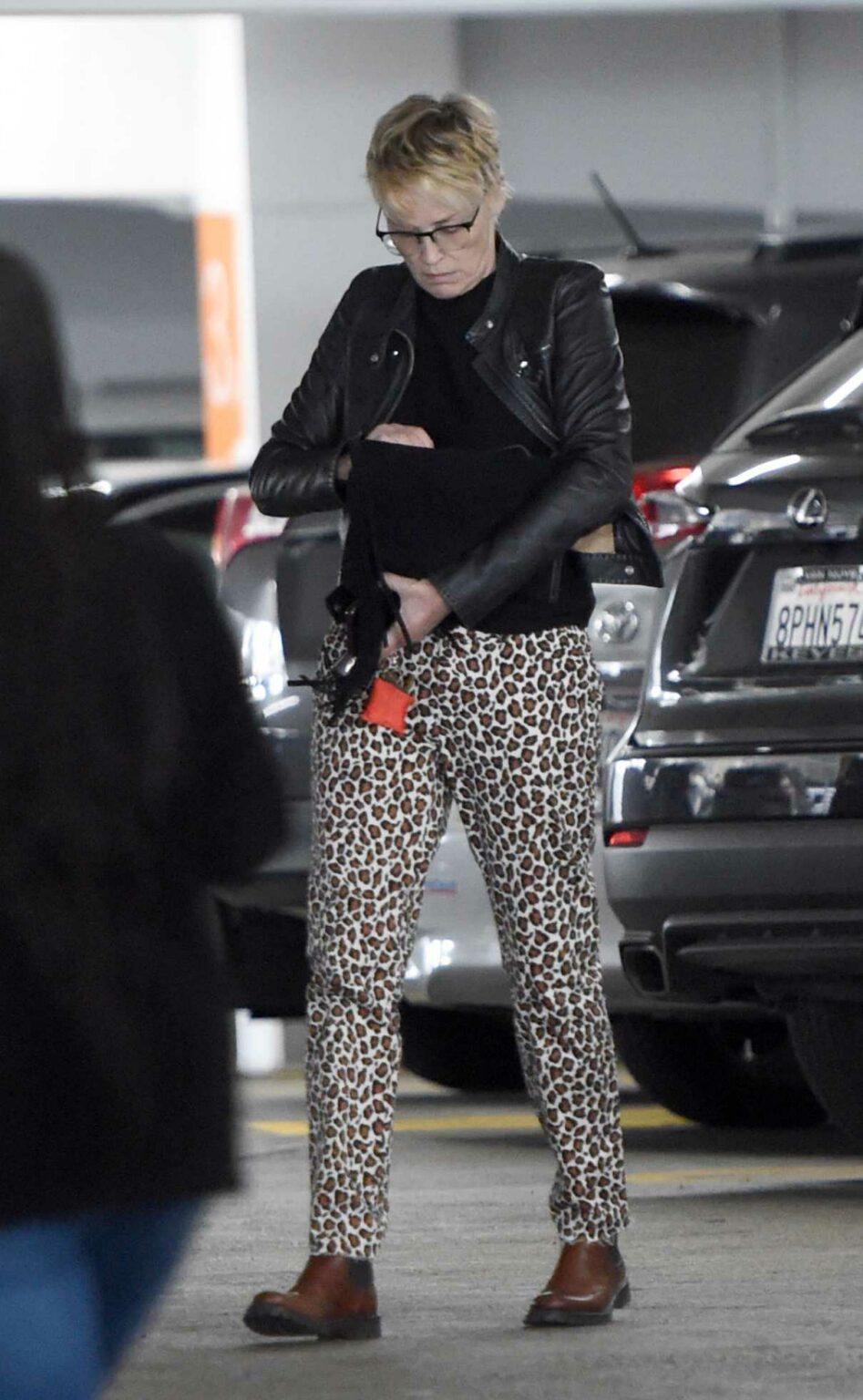 Sharon Stone in an Animal Print Pants Was Seen Out in Los Angeles 04/23 ...