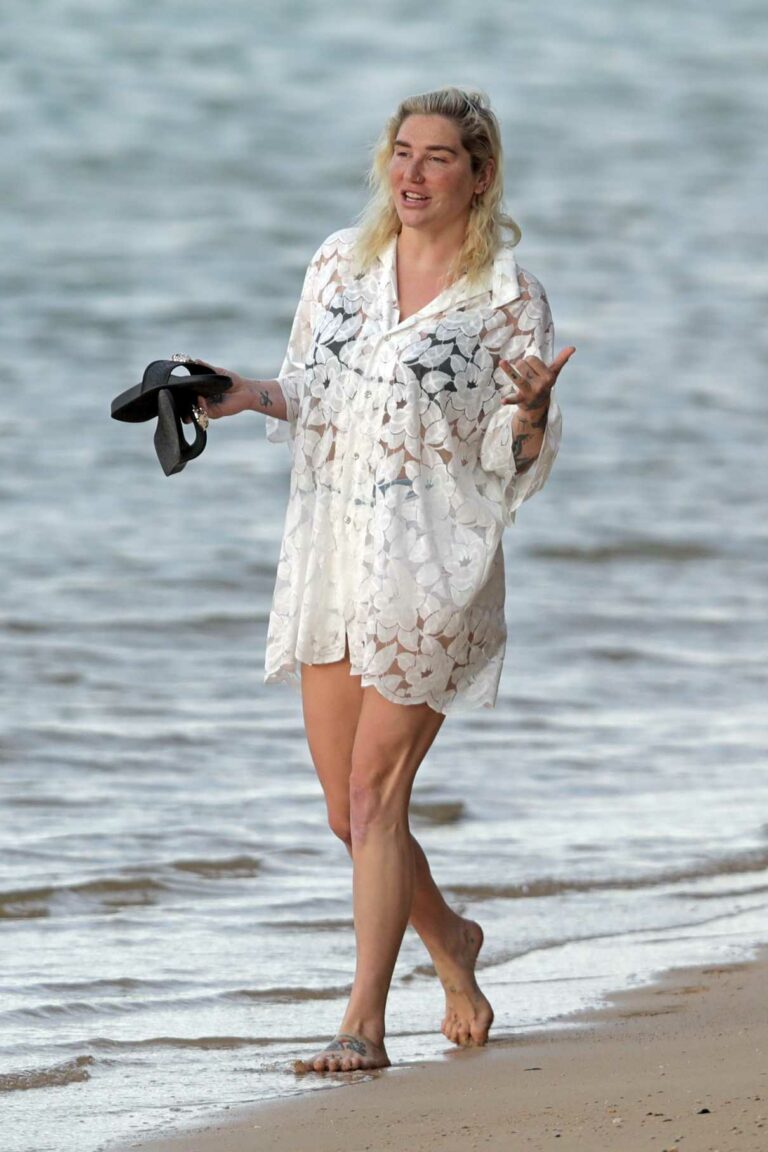 Kesha in a White Mini Dress Was Seen Out with Her Boyfriend Brad ...