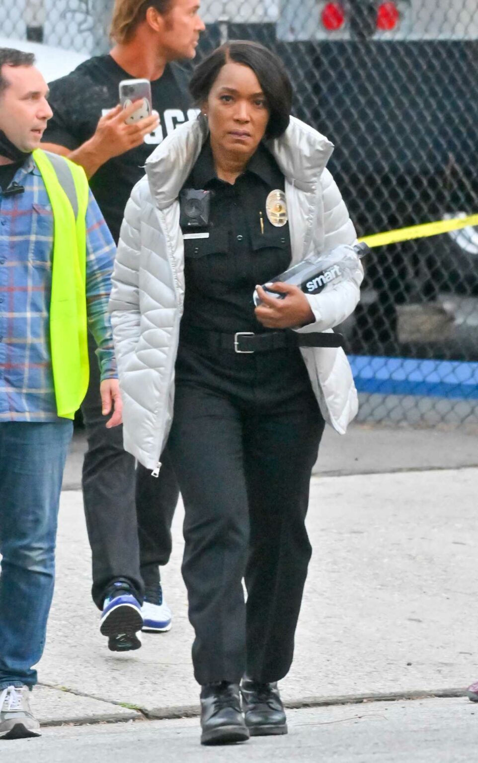 Angela Bassett in a Police Officer Uniform on the Set of 9-1-1 in Los ...